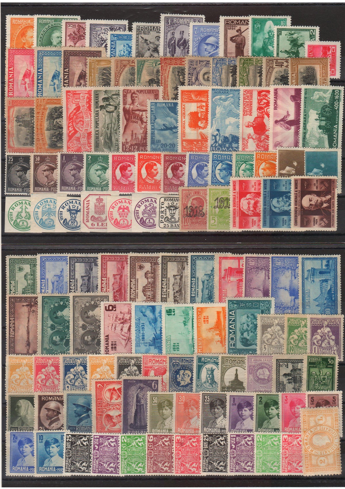 Timbre Romania Lot timbre nestampilate serii complete 1920-1950 (3 ...