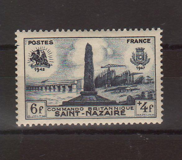 Timbre France 1947 British commando raid on the Nazi U-boat base at St ...