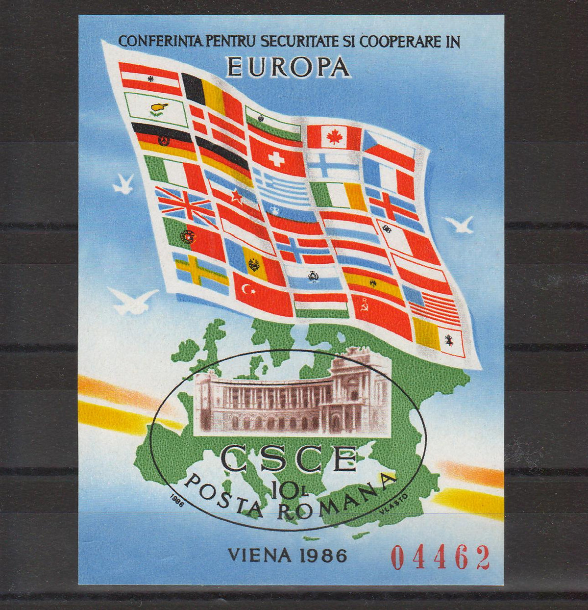 Timbre Romania 1986 CSCE - Viena colita nedantelata (TIP C) la 35.00 ...