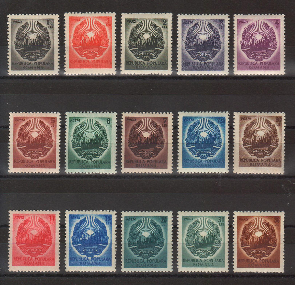 Timbre Romania 1950 Uzuale- Stema RPR (TIP A) la 10.00 lei RON in ...