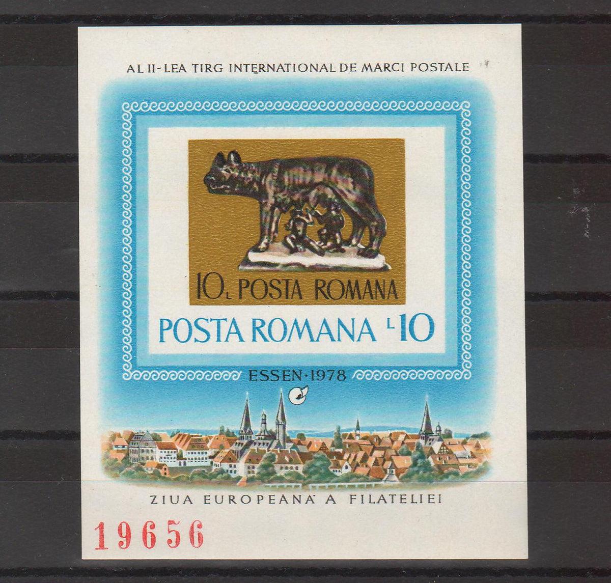 Timbre Romania 1978 Targul international de marci postale Essen colita ...